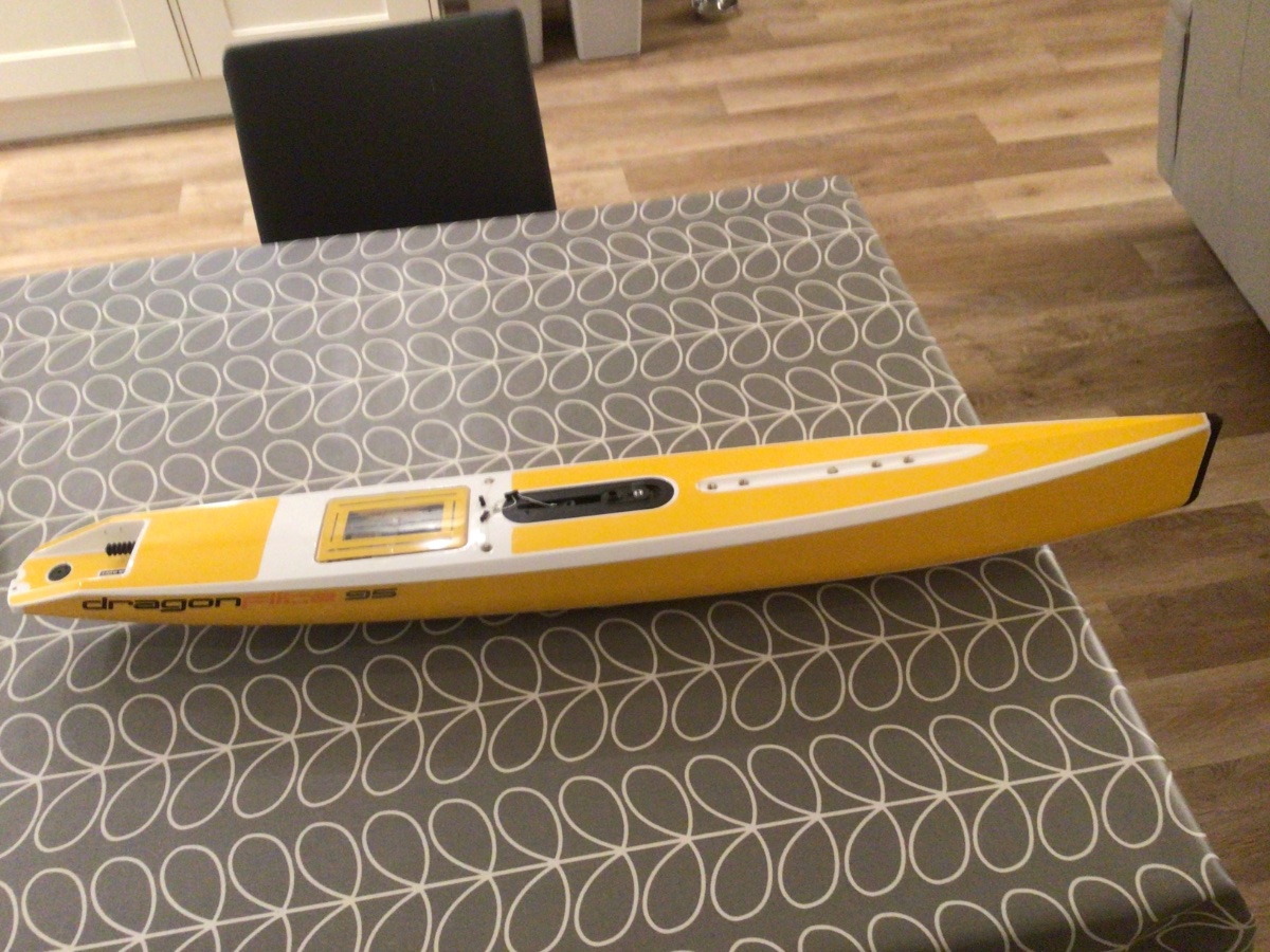 DF95 Boat White Shell with yellow transfer - DF Racing - MYA Forum